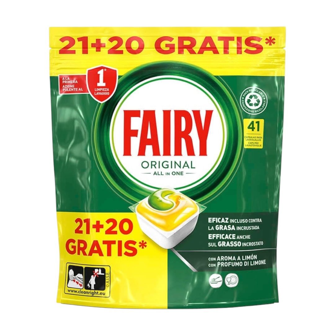 Fairy Original All in One Lemon 21+20 buc. Gratis cumpara la un pret ...